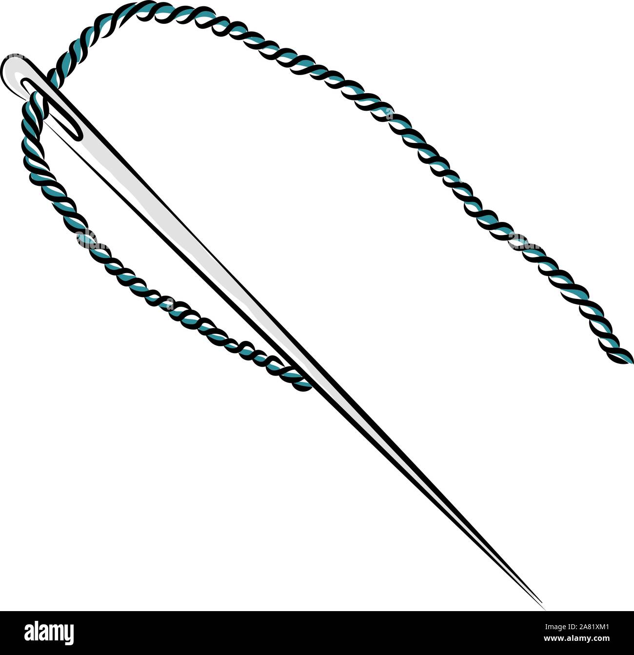 Needle, illustration, vector on white background Stock Vector Image ...