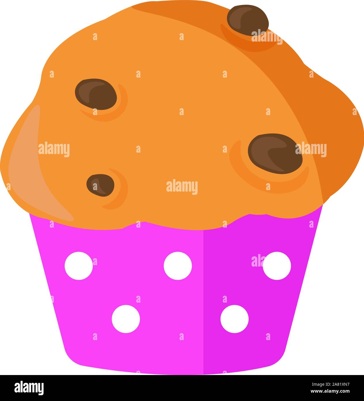 Muffin, illustration, vector on white background Stock Vector Image ...
