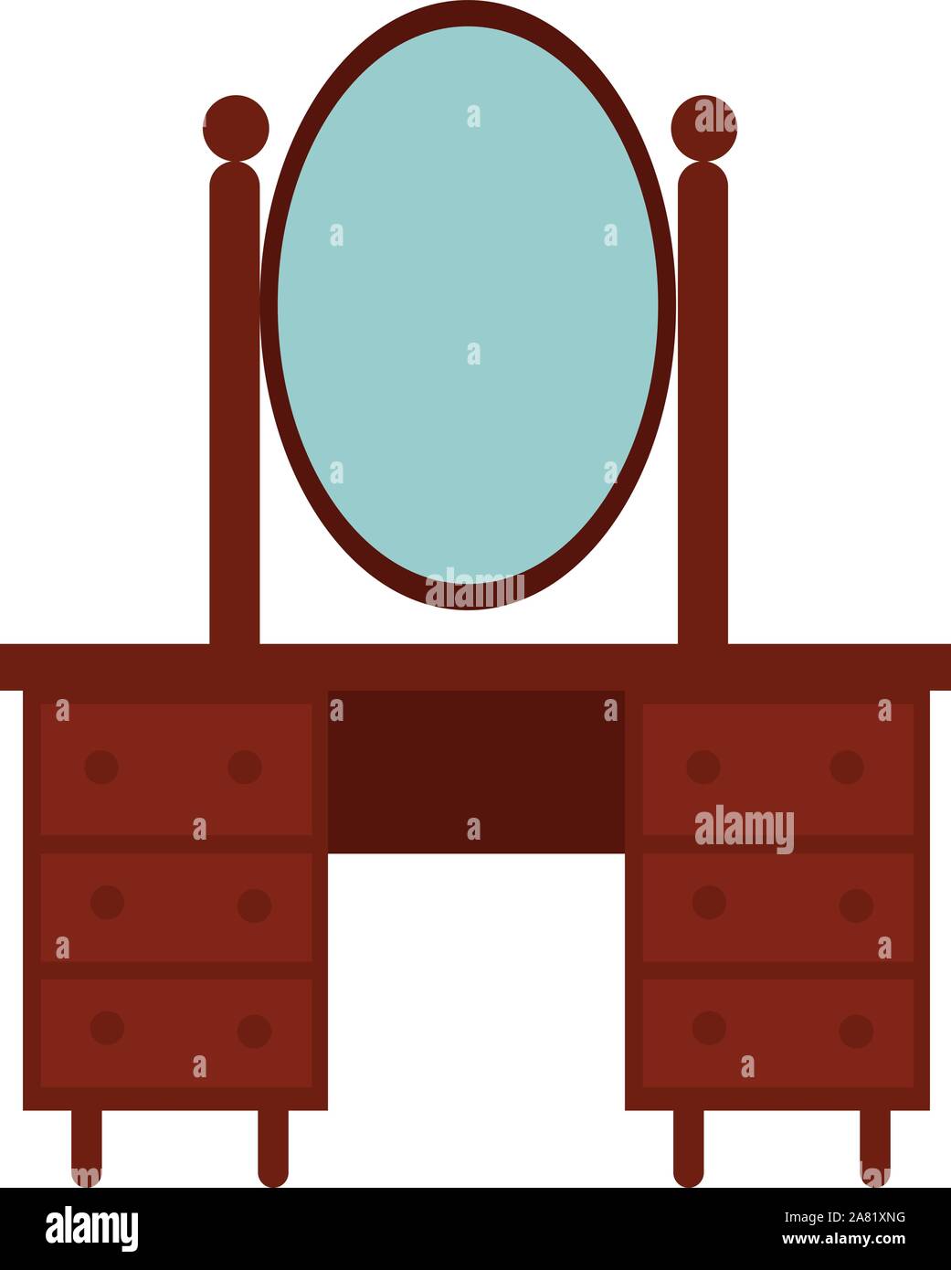 Dressing table, illustration, vector on white background Stock Vector ...