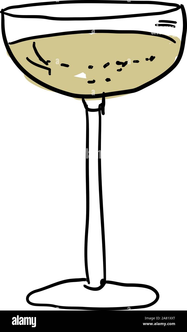 Dry martini sketch, illustration, vector on white background Stock ...