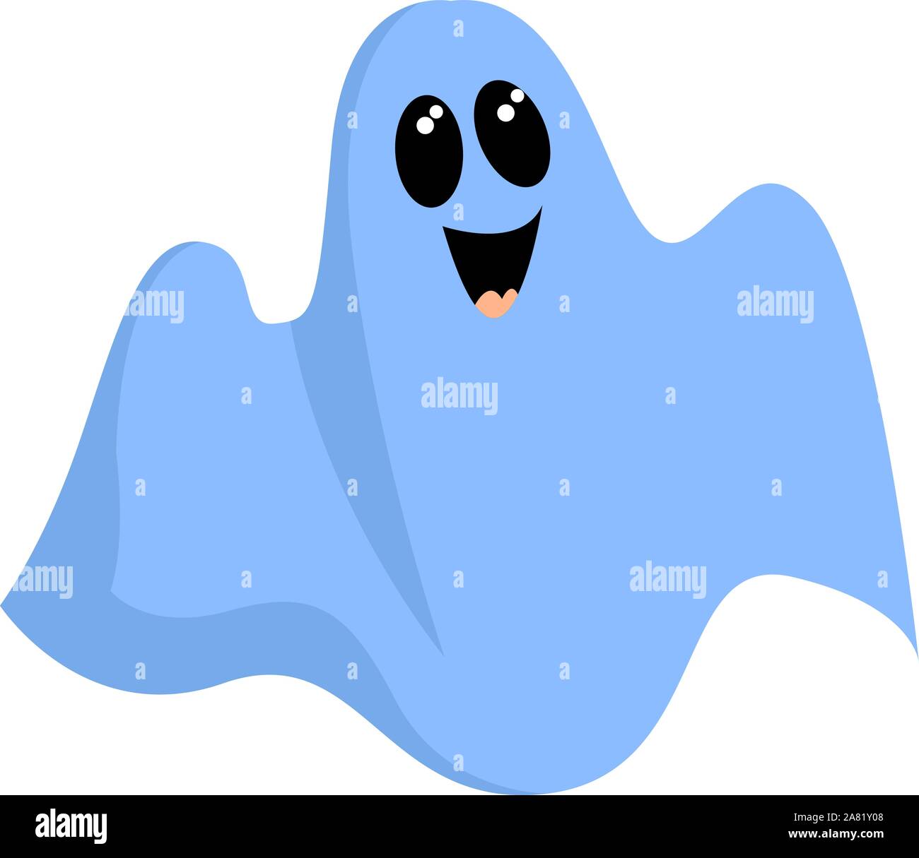 Happy ghost, illustration, vector on white background Stock Vector ...