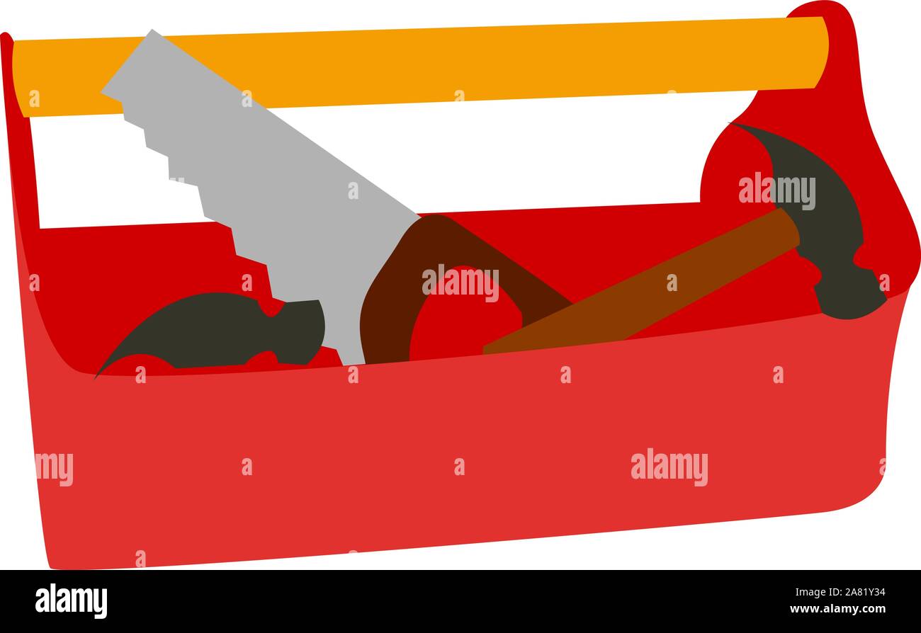 Tool box, illustration, vector on white background Stock Vector Image ...