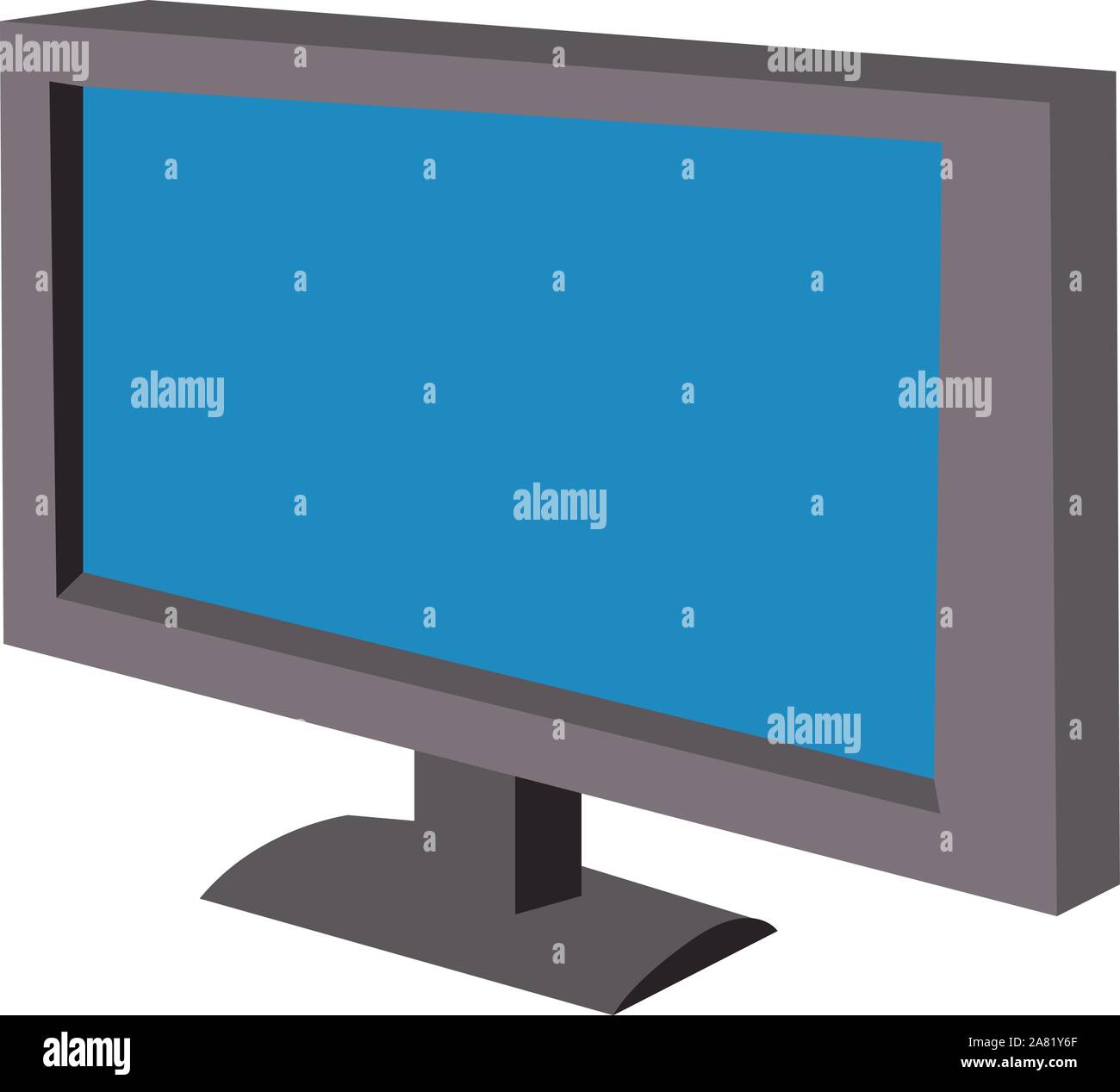 Flat monitor, illustration, vector on white background Stock Vector ...