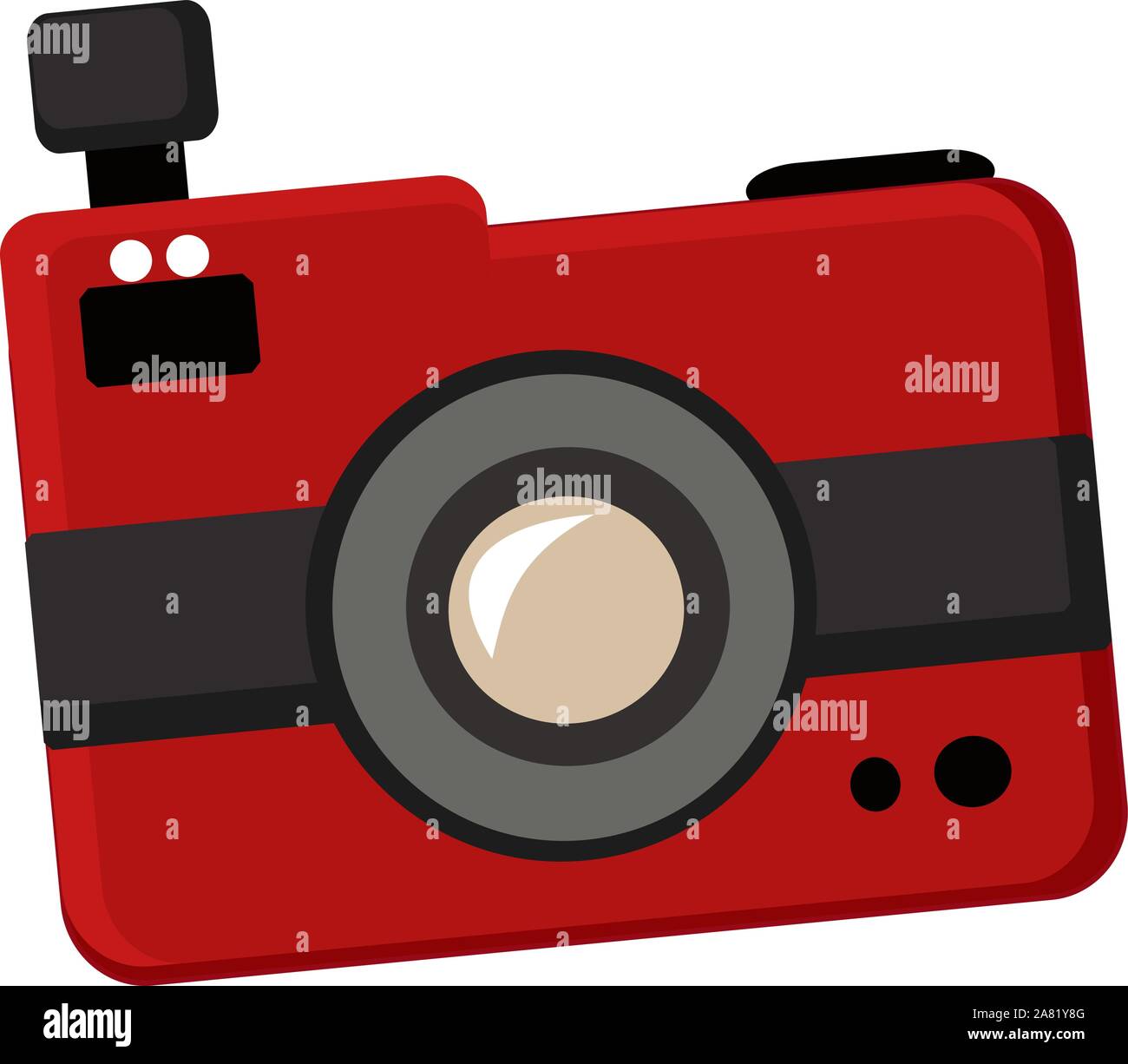 Red camera, illustration, vector on white background Stock Vector Image ...