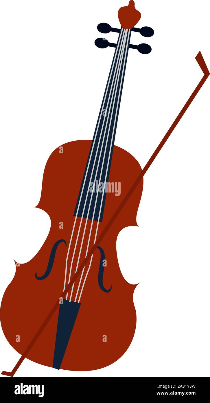 Cello, illustration, vector on white background Stock Vector Image ...