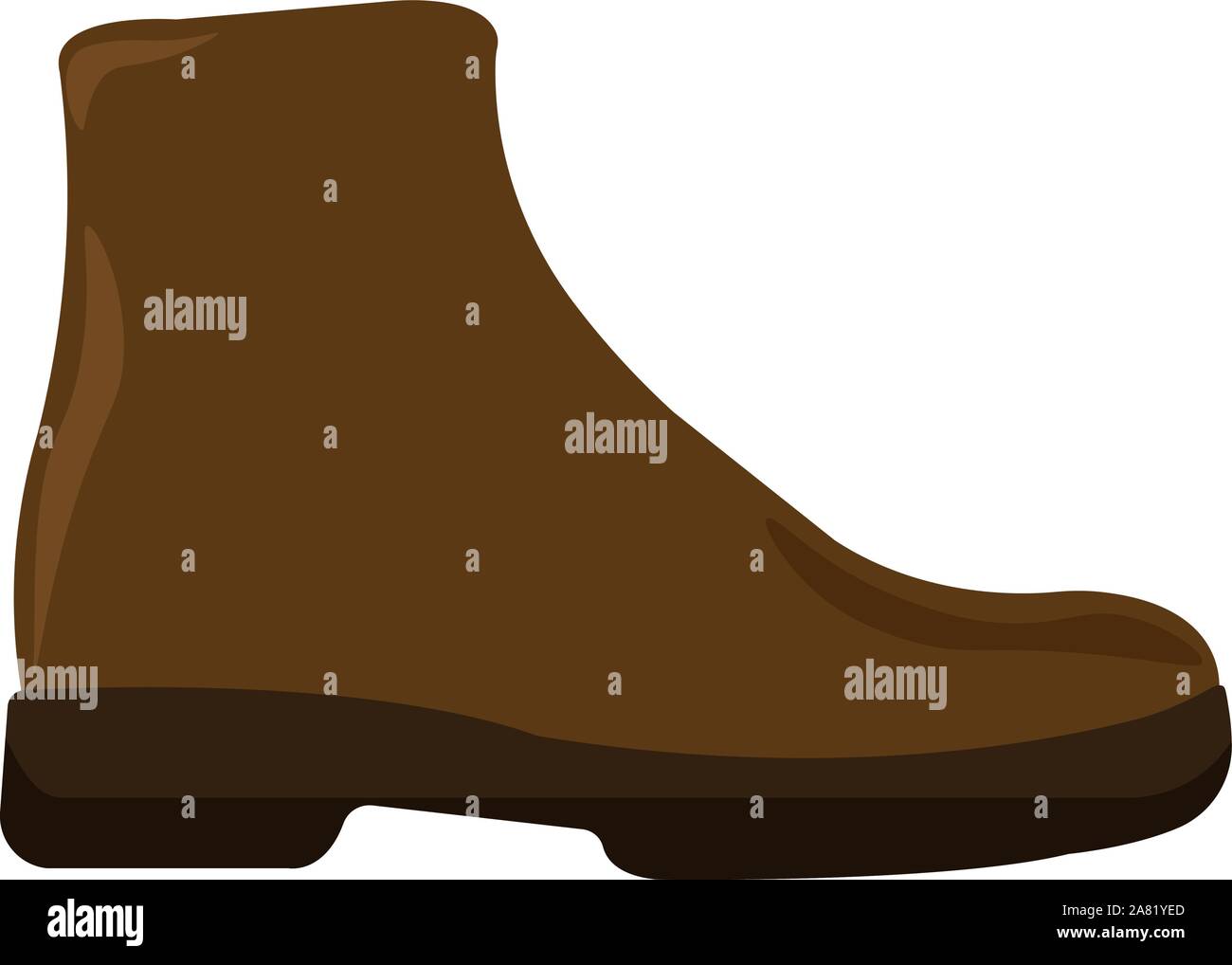 Brown boot, illustration, vector on white background Stock Vector Image ...