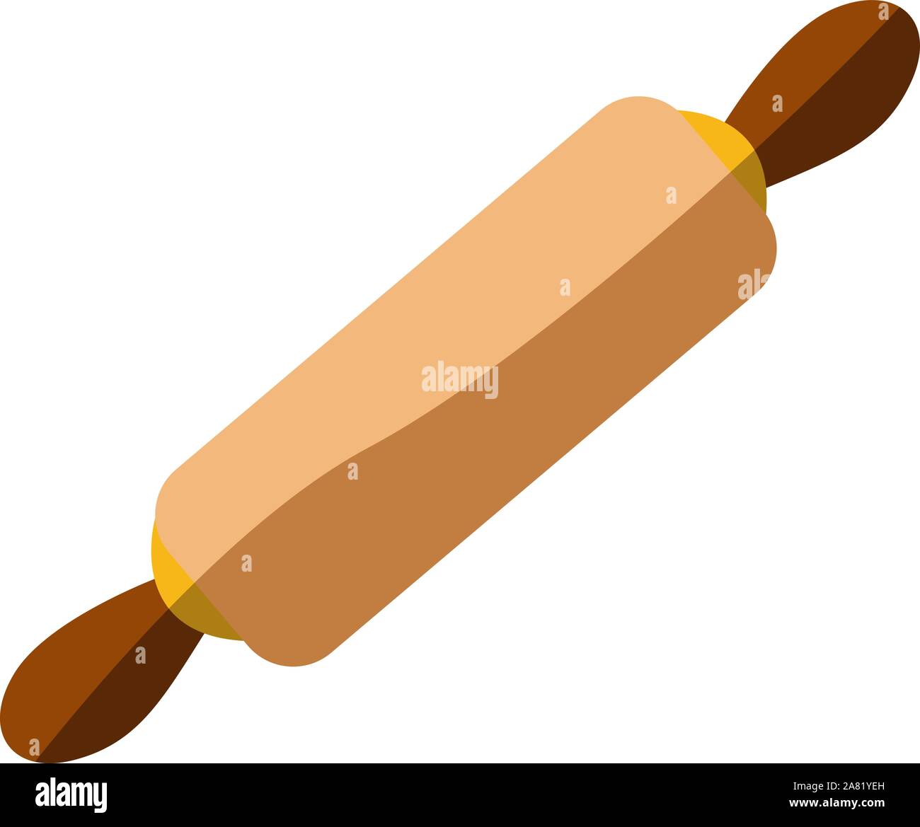 Roller pin, illustration, vector on white background Stock Vector Image ...