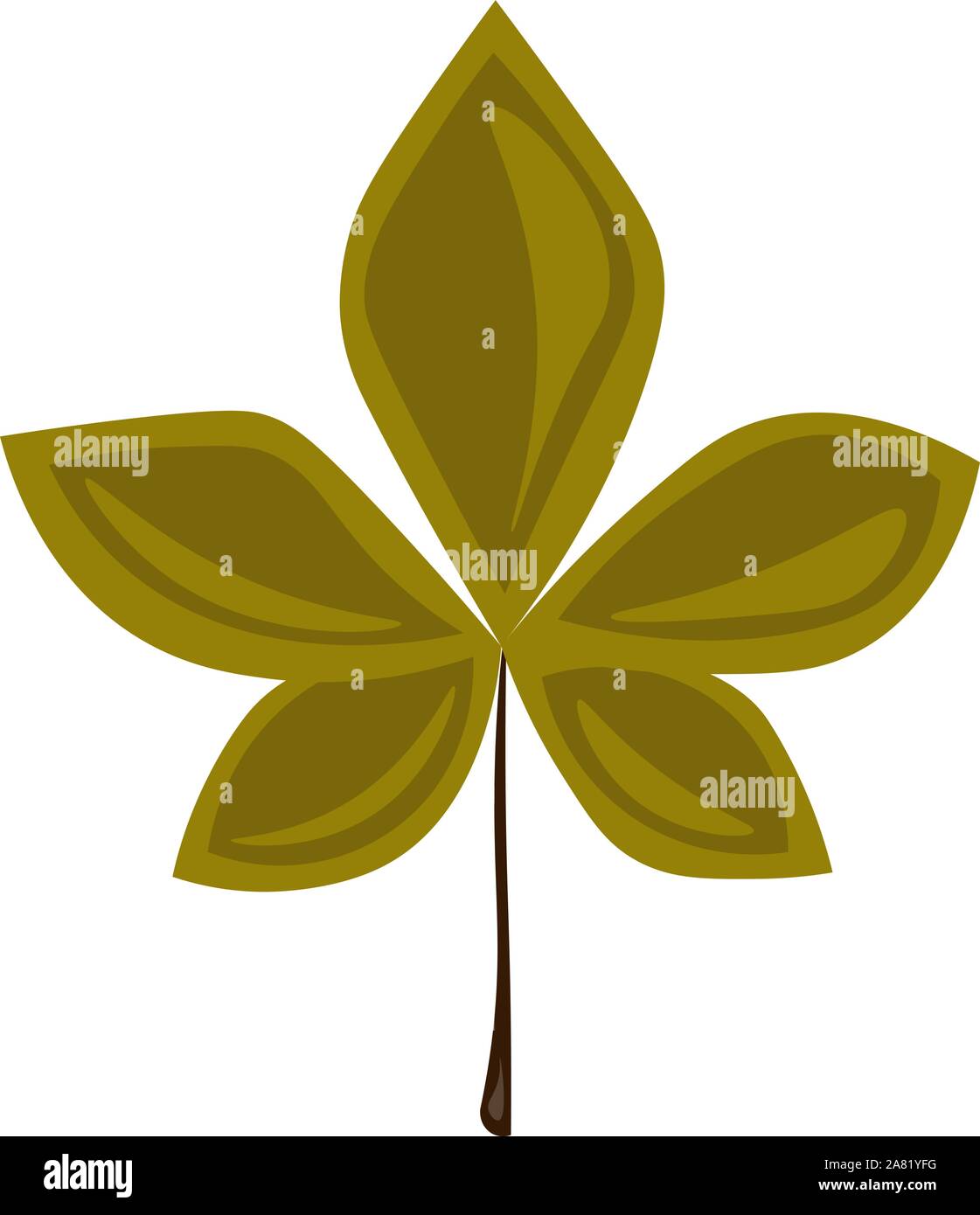 Brown leaf, illustration, vector on white background Stock Vector Image ...