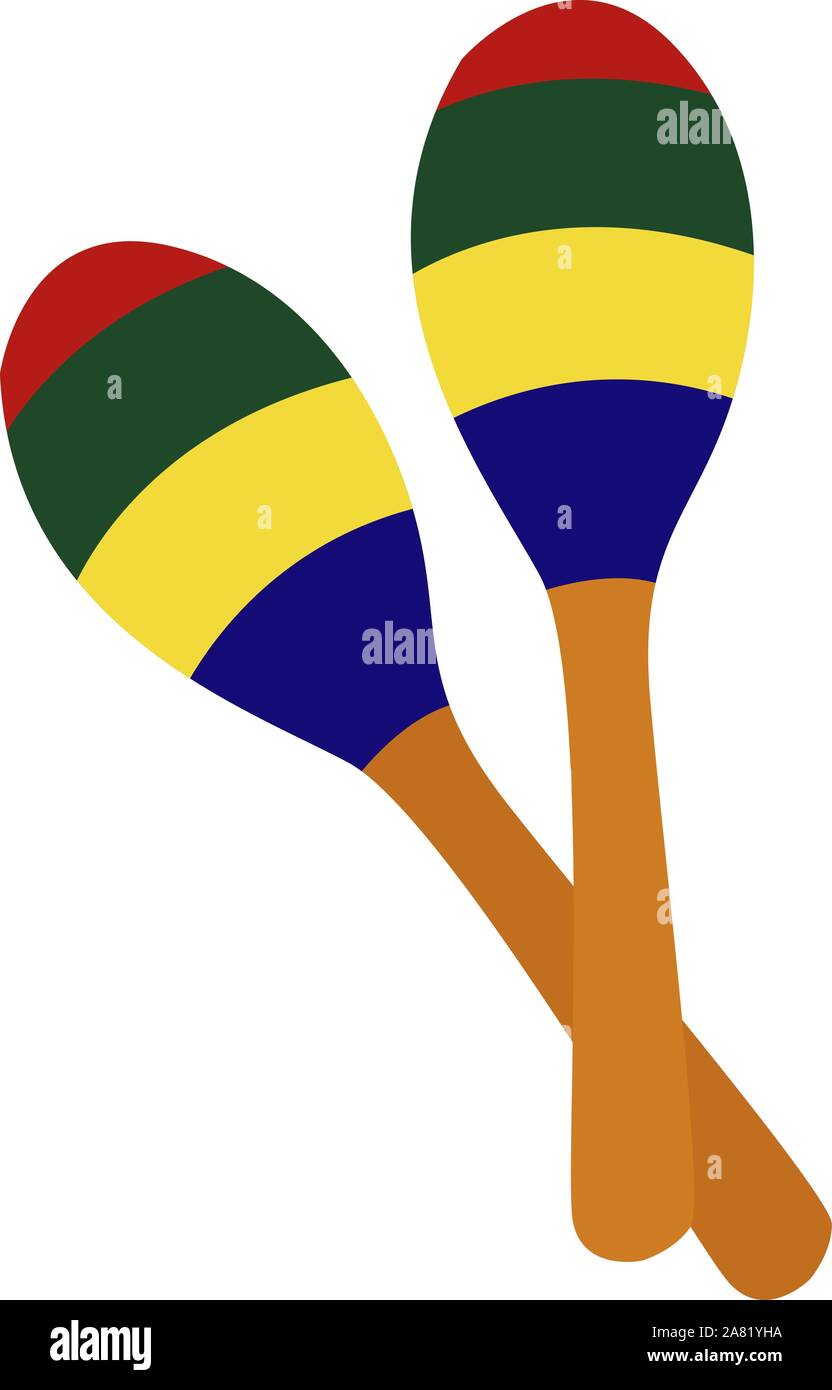 Maracas, illustration, vector on white background Stock Vector Image ...