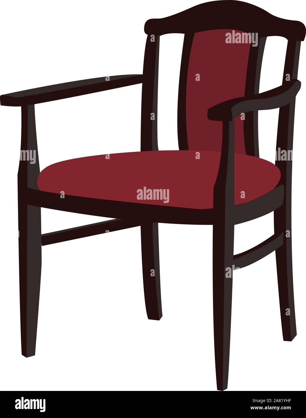 Red chair, illustration, vector on white background Stock Vector Image ...