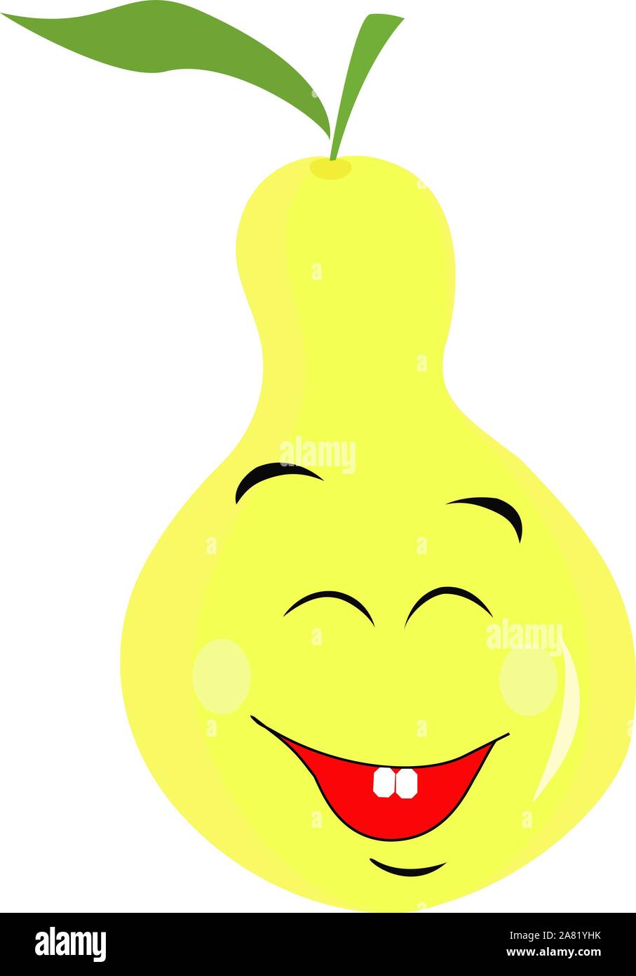 Happy pear, illustration, vector on white background Stock Vector Image ...