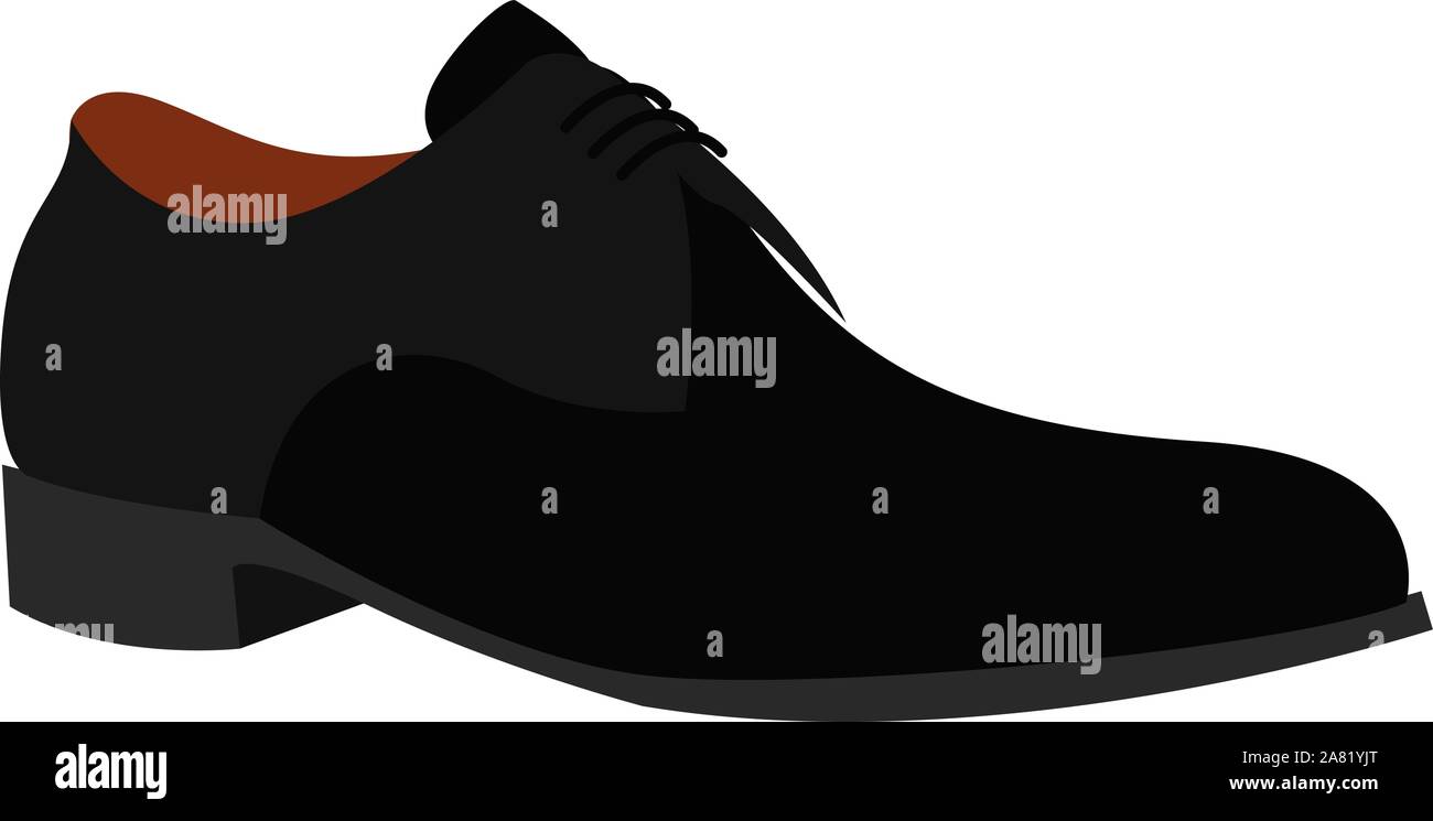 Black shoe, illustration, vector on white background Stock Vector Image ...