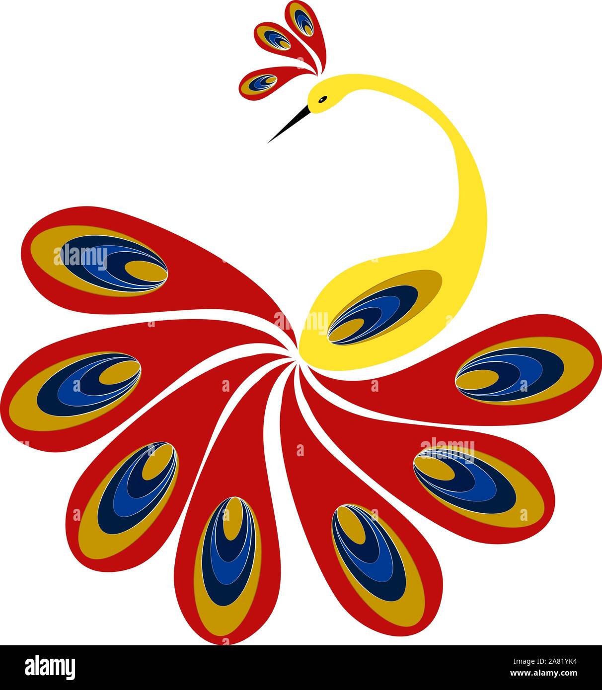 Peacock, illustration, vector on white background Stock Vector Image ...