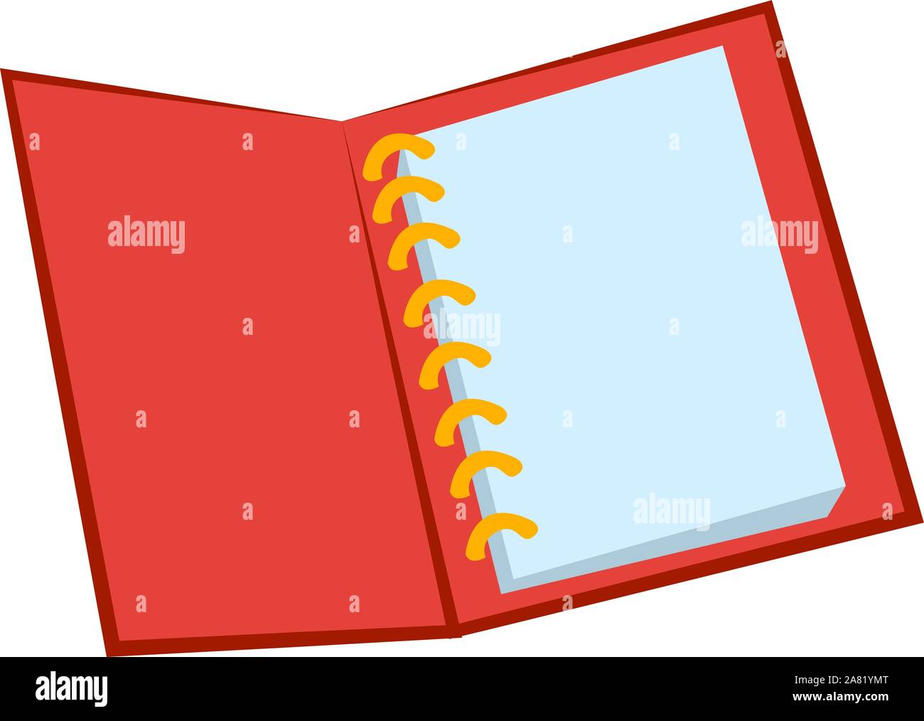 Red notebook, illustration, vector on white background Stock Vector ...