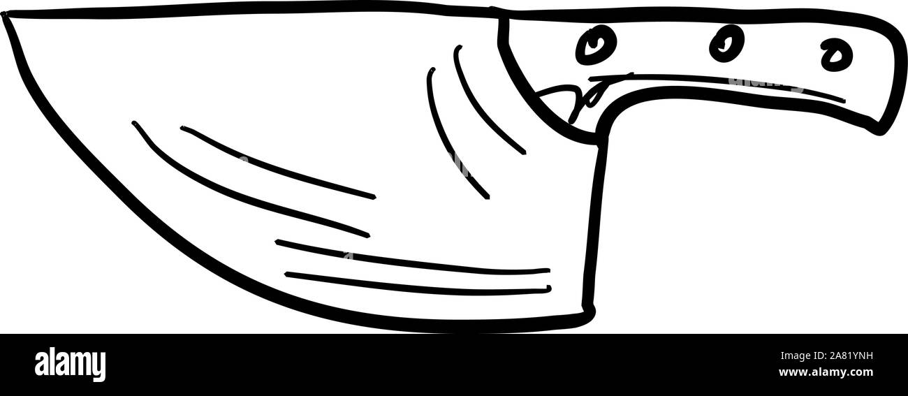 Machete drawing, illustration, vector on white background Stock Vector ...