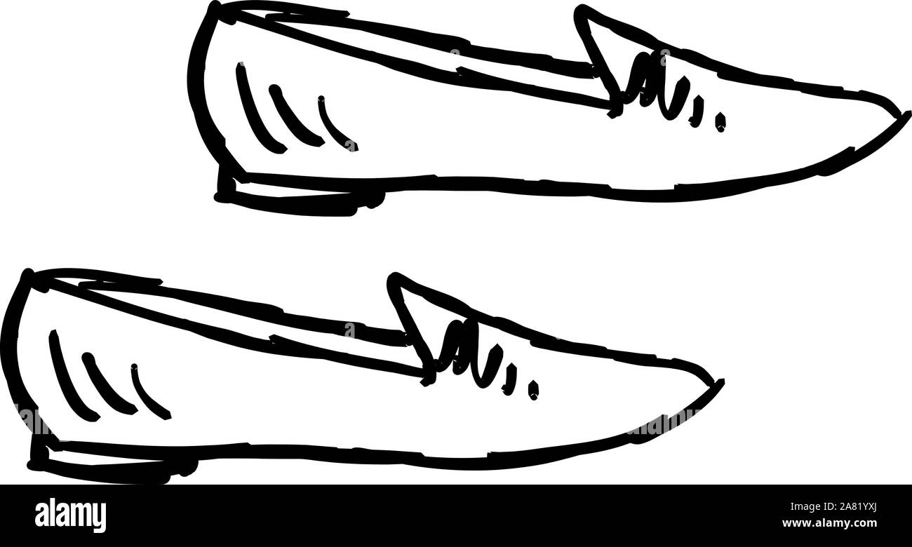 Drawing of a shoes, illustration, vector on white background Stock ...