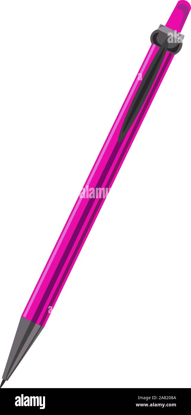 Pink pen, illustration, vector on white background Stock Vector Image ...