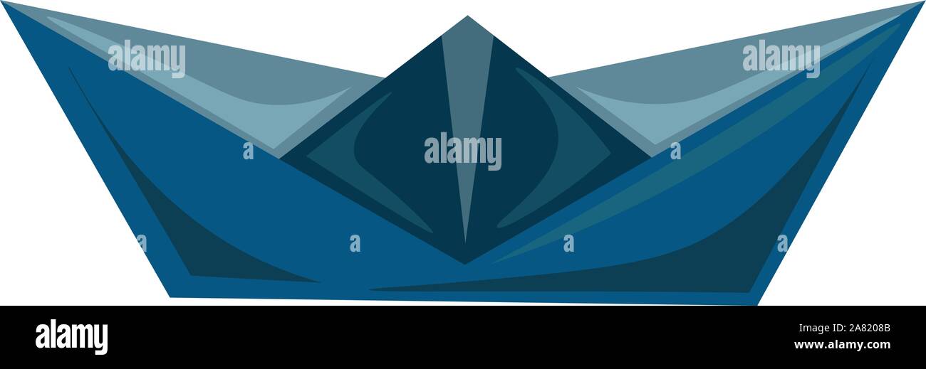 Blue boat, illustration, vector on white background Stock Vector Image ...