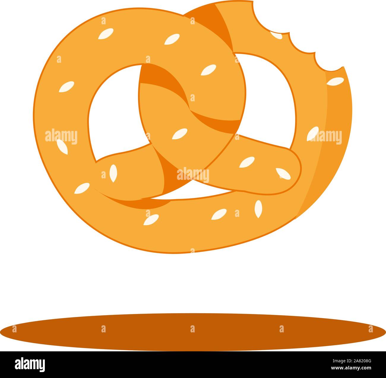Pretzels, illustration, vector on white background Stock Vector Image ...