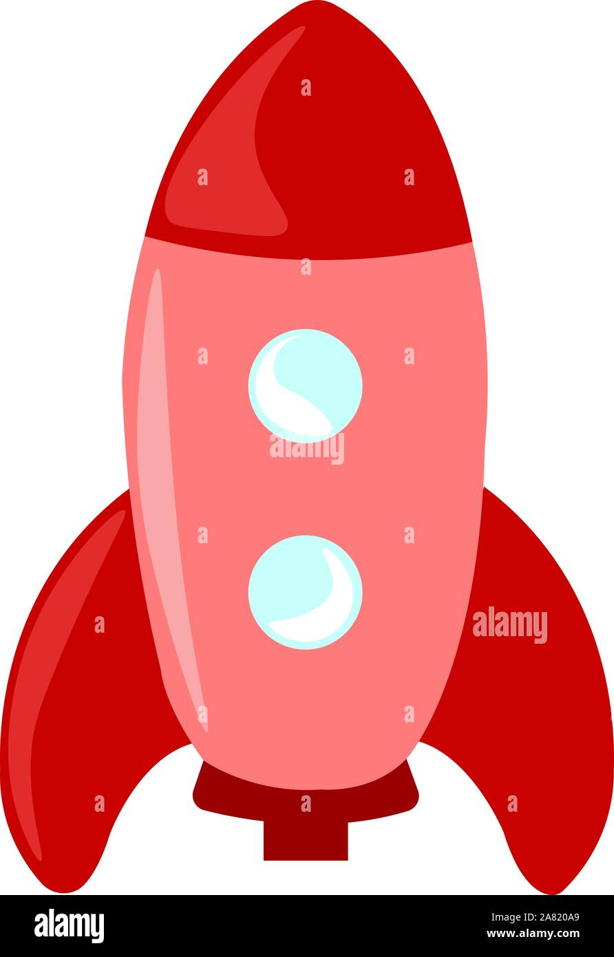 Red rocket, illustration, vector on white background Stock Vector Image ...
