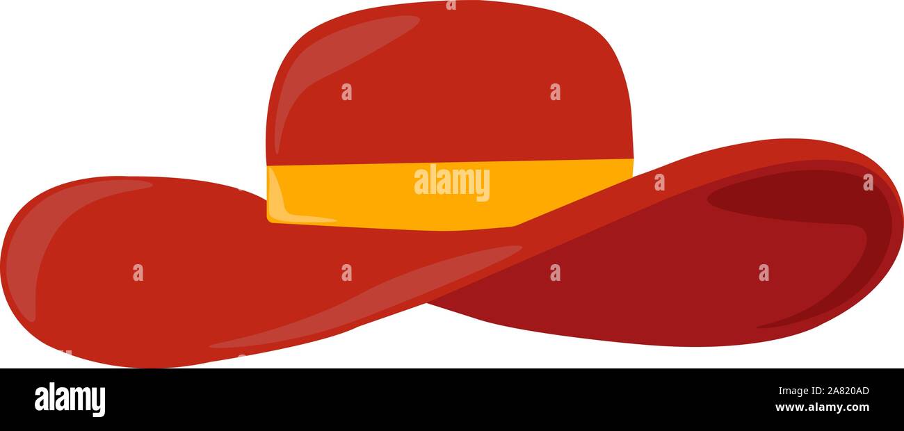 Red hat, illustration, vector on white background Stock Vector Image ...