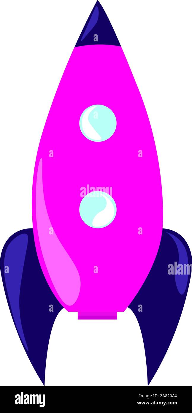 Pink rocket, illustration, vector on white background Stock Vector ...