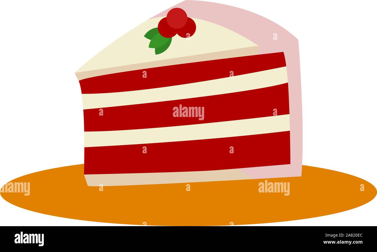 Red cake, illustration, vector on white background Stock Vector Image ...