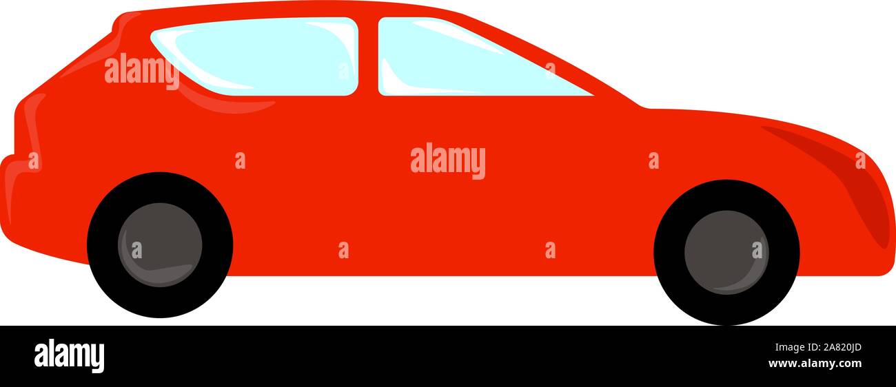 Red car, illustration, vector on white background Stock Vector Image ...