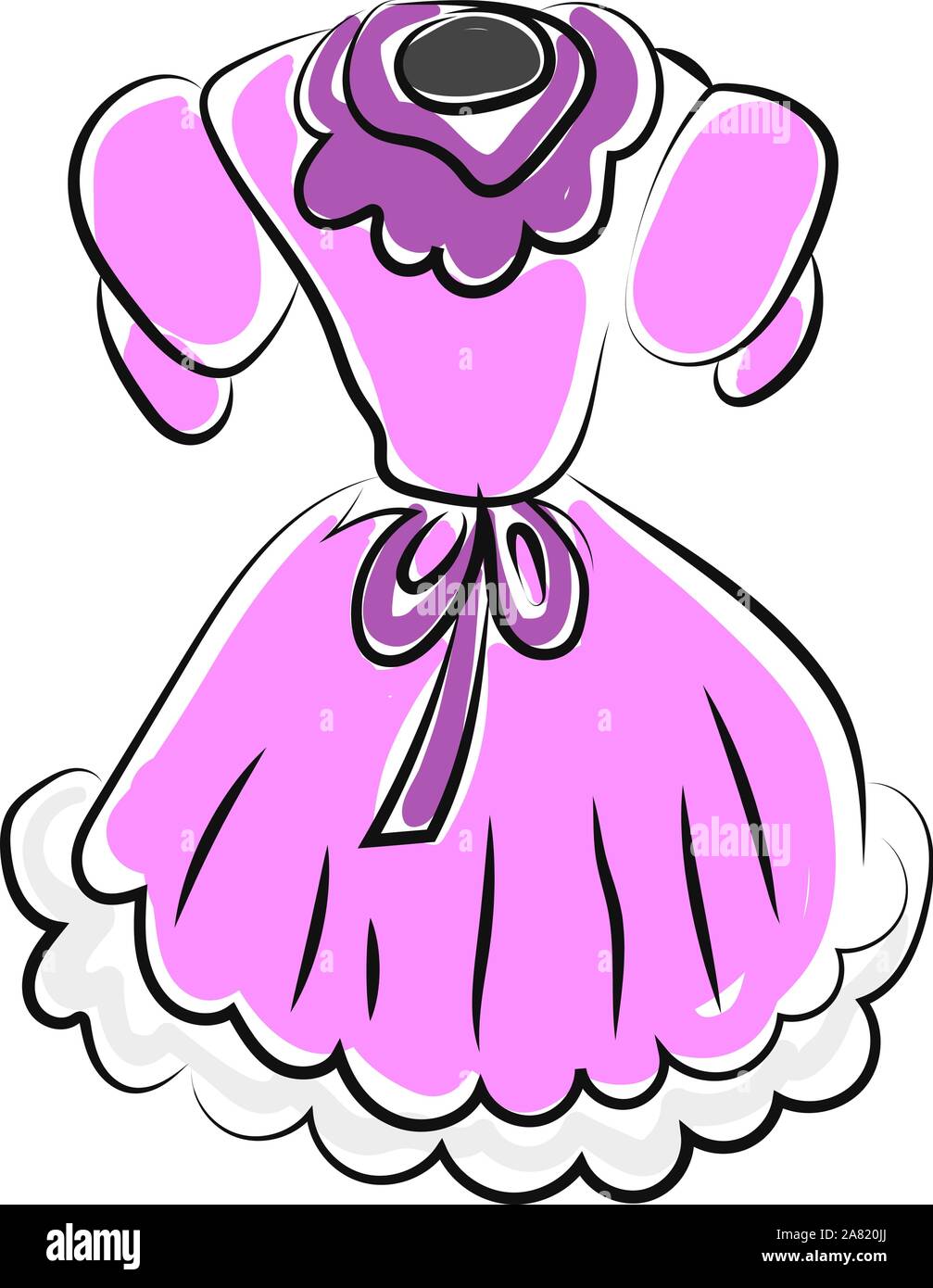 Small pink dress, illustration, vector on white background Stock Vector ...
