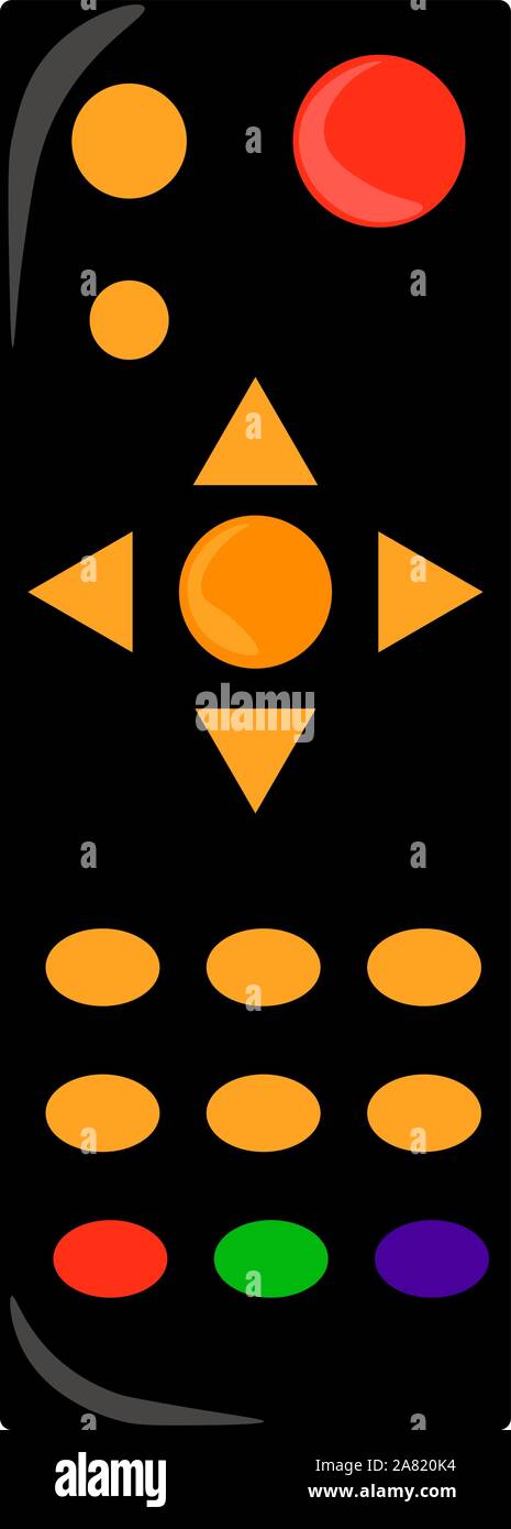 Remote controller, illustration, vector on white background Stock ...