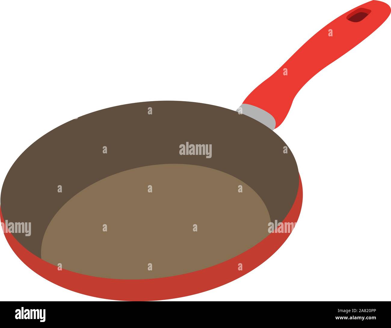 Red pan, illustration, vector on white background Stock Vector Image ...