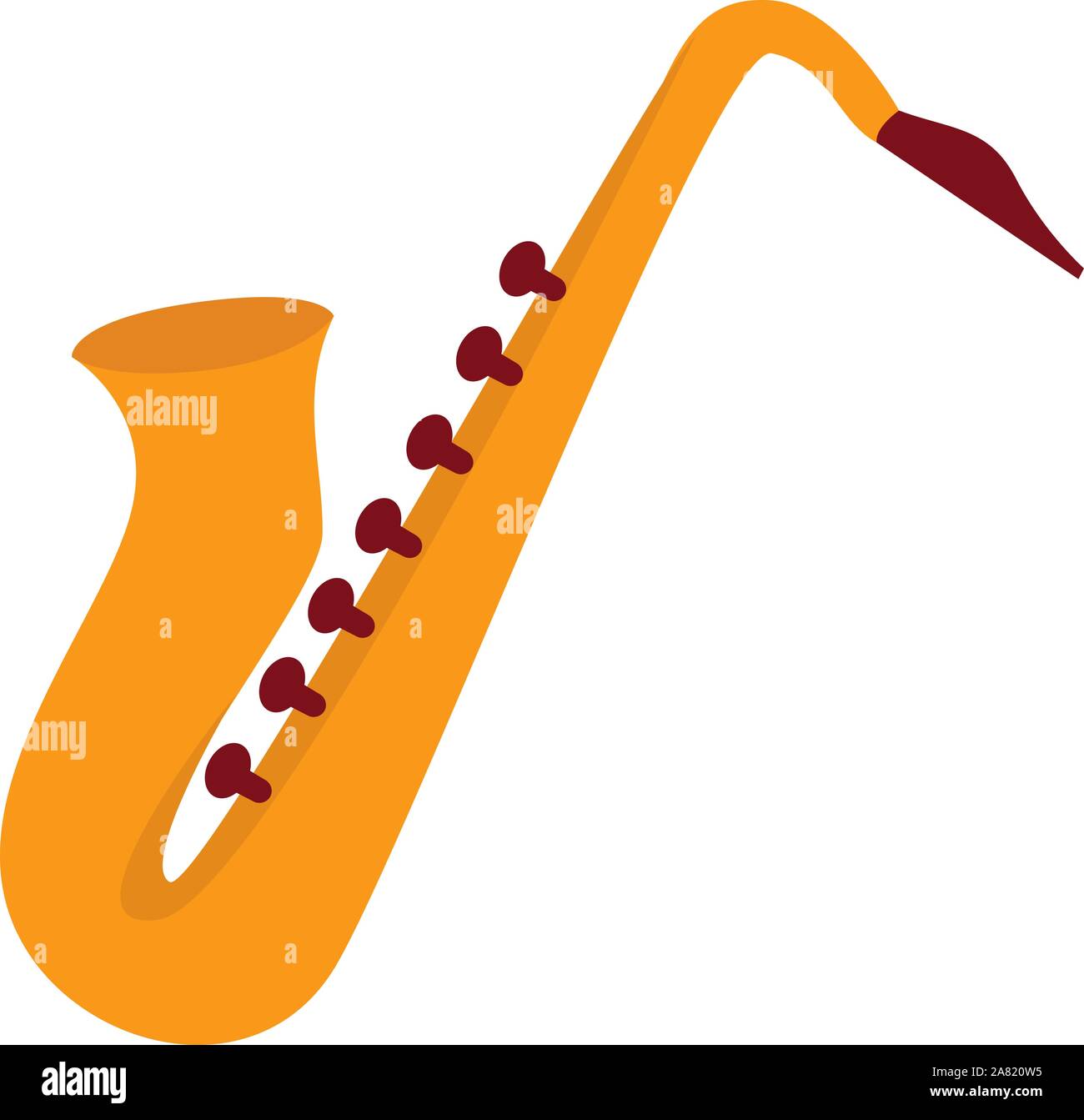 Saxophone, illustration, vector on white background Stock Vector Image ...