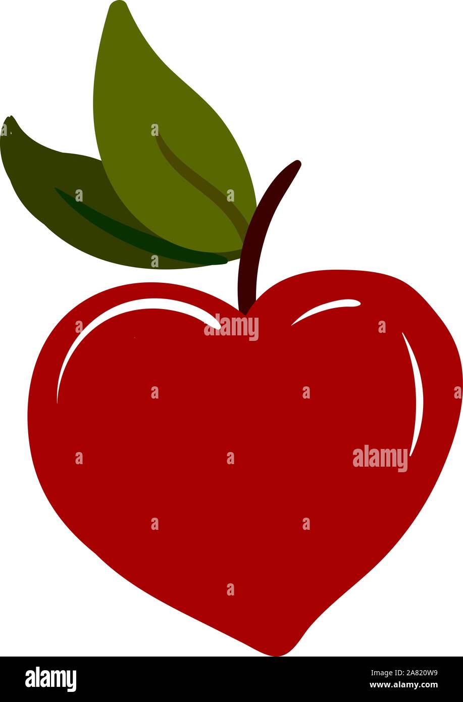 Red apple, illustration, vector on white background Stock Vector Image ...