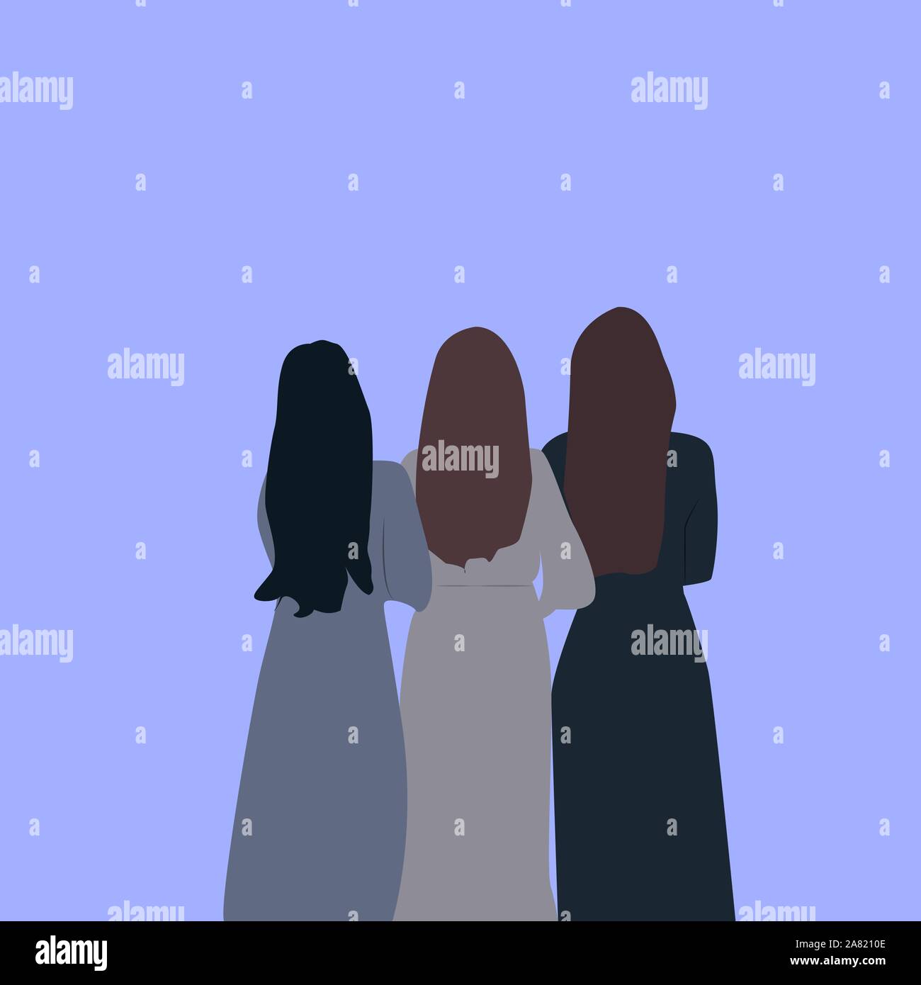 Womans back, illustration, vector on white background Stock Vector ...