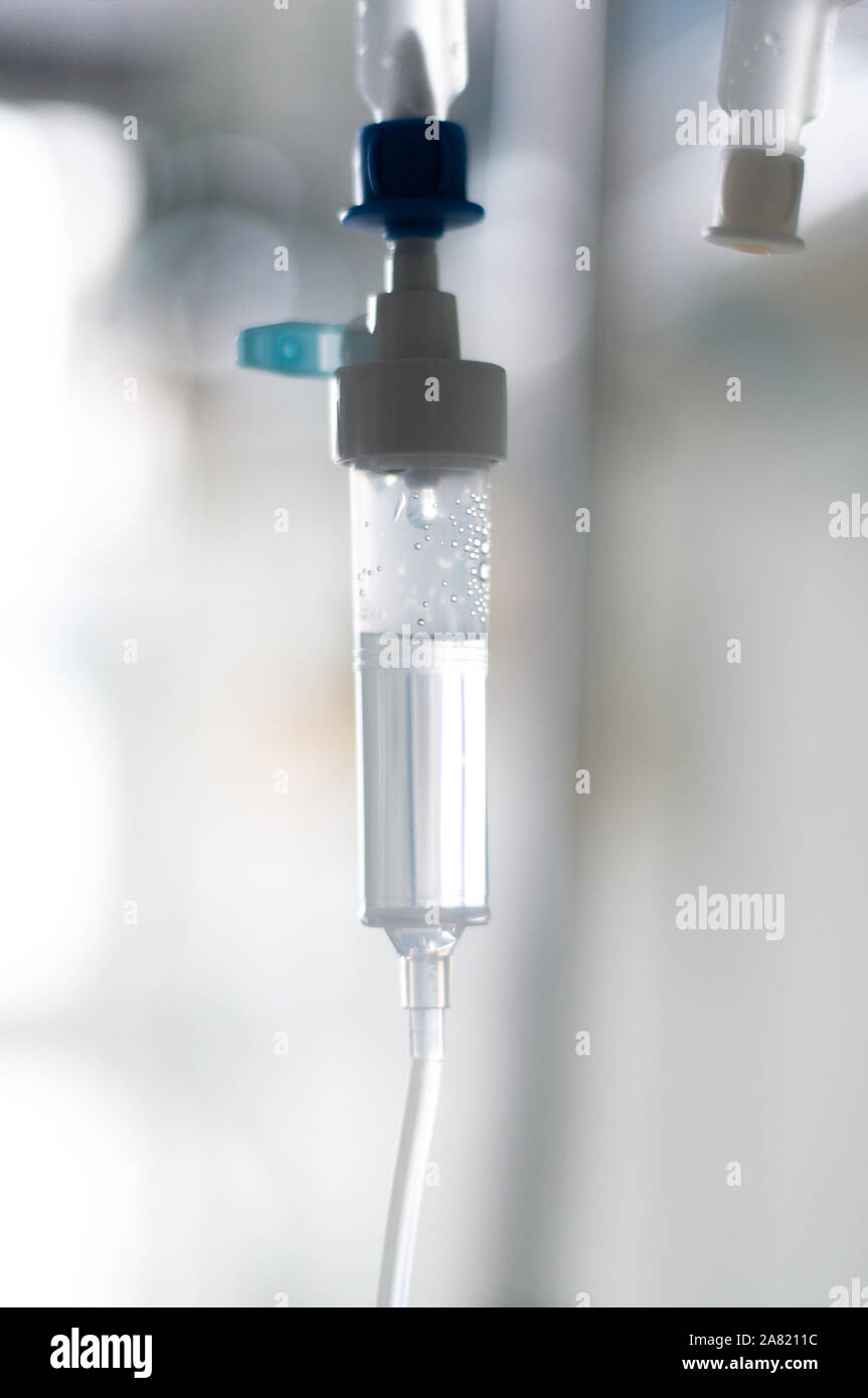 Detail of a dropper on a hospital Stock Photo - Alamy