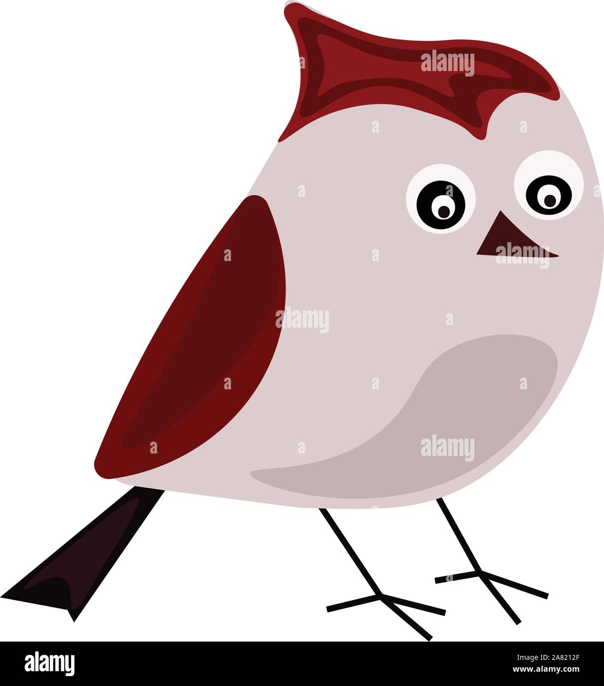 Red bird, illustration, vector on white background Stock Vector Image ...