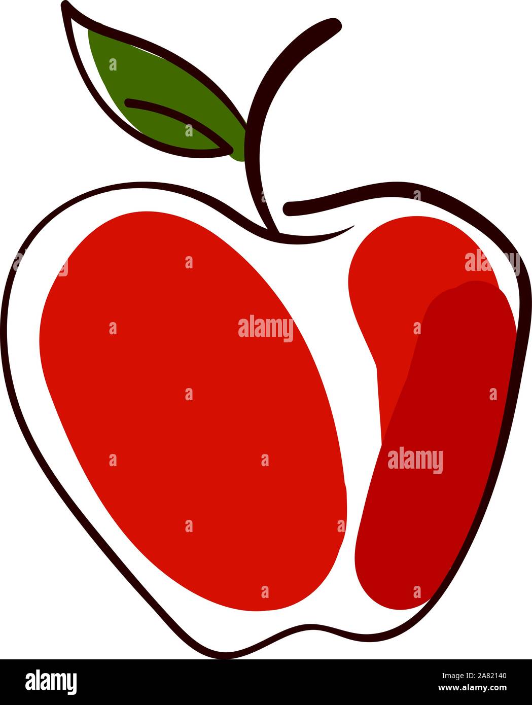 Red apple, illustration, vector on white background Stock Vector Image ...
