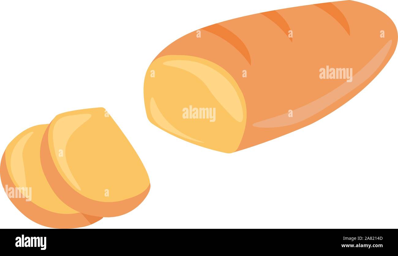 White bread, illustration, vector on white background Stock Vector ...