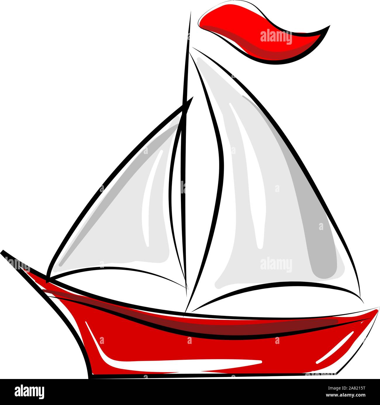 Red Sailboat Clipart