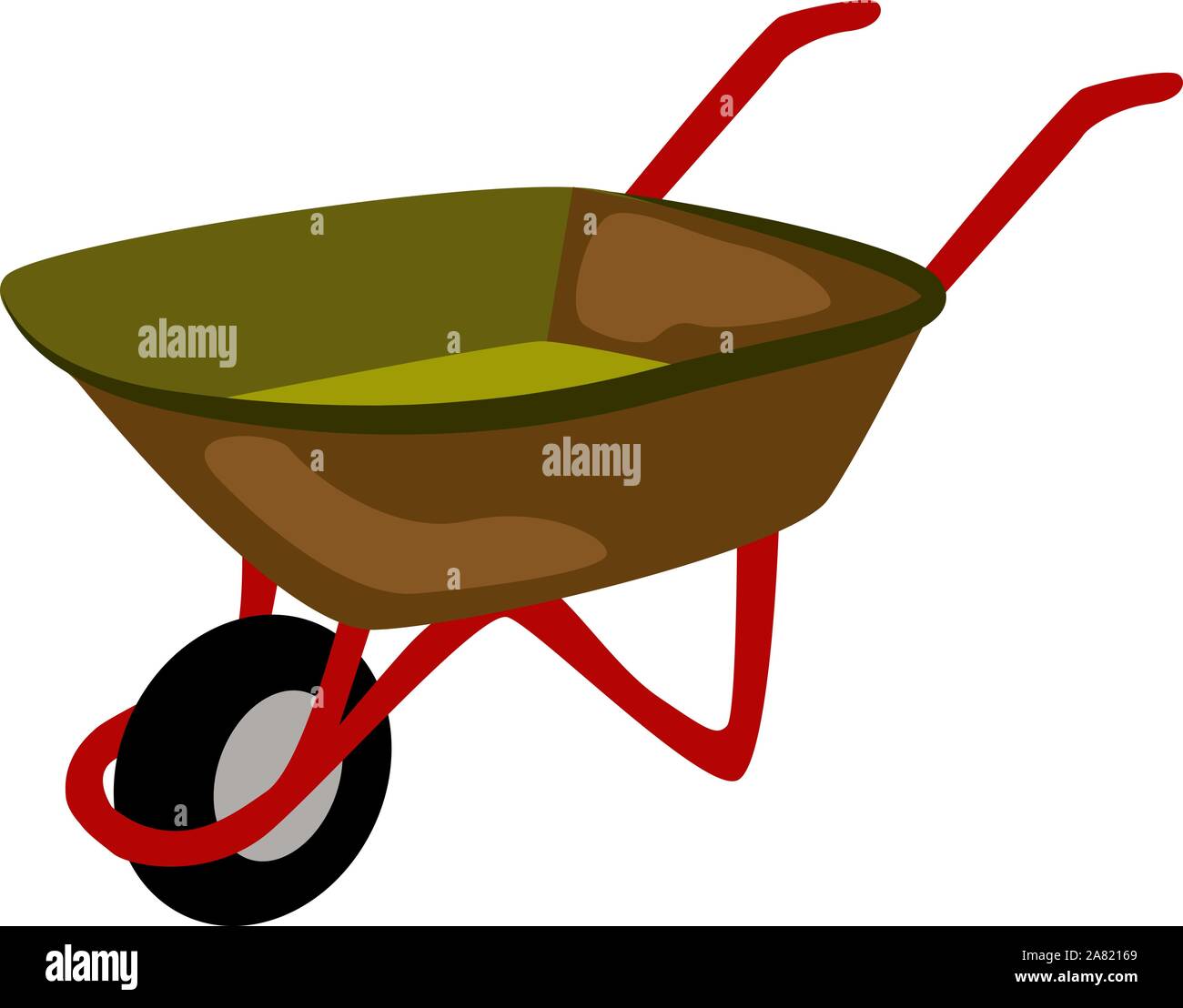 Wheelbarrow, illustration, vector on white background Stock Vector ...