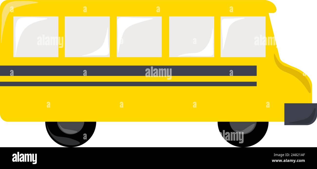 School bus, illustration, vector on white background Stock Vector Image ...