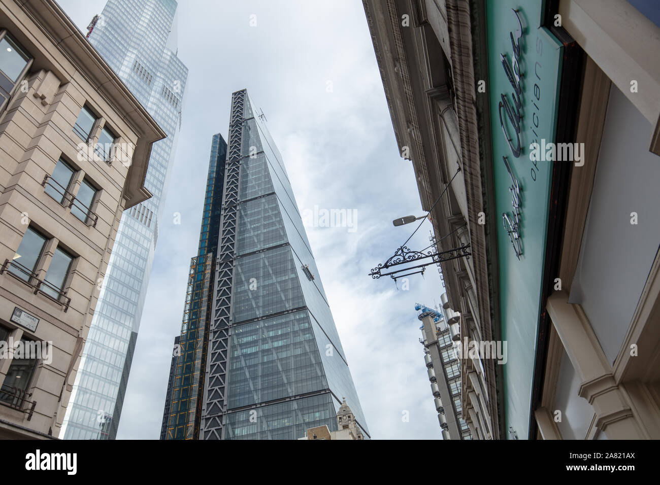Modern architecture of high rise commercial buildings seen in the City ...