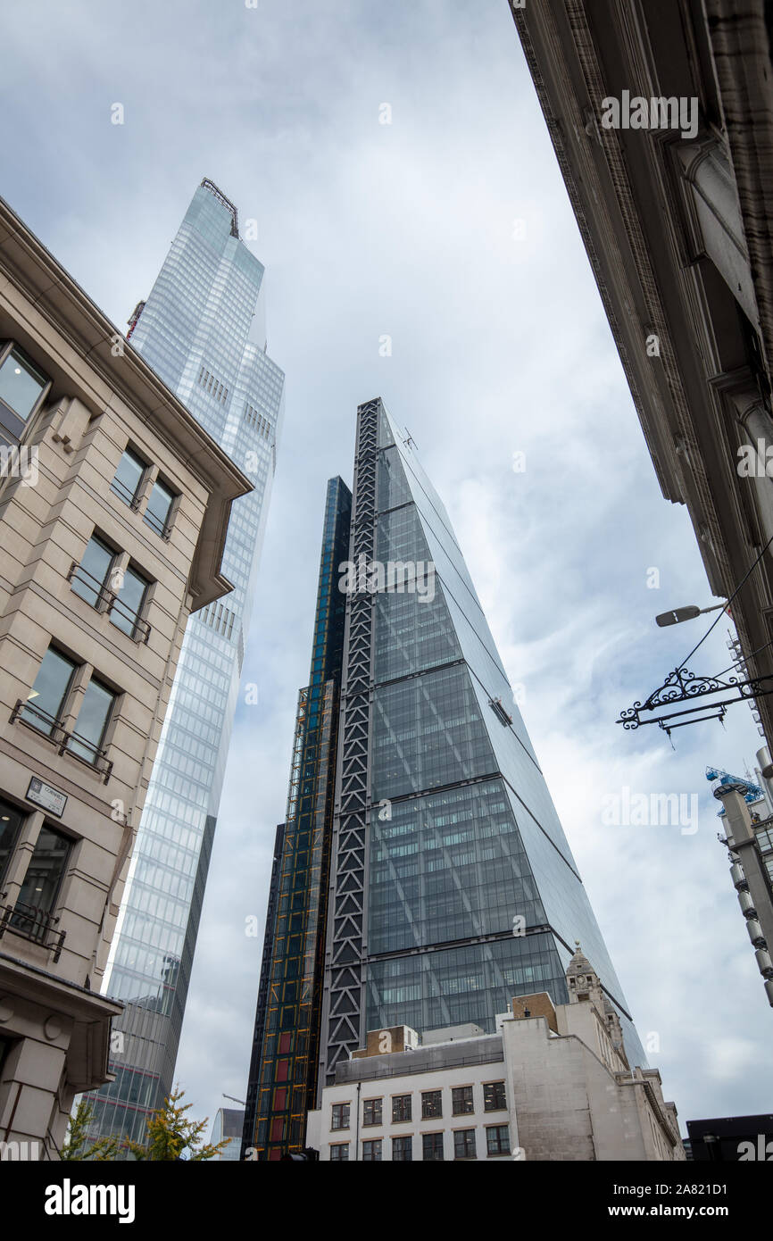 Modern architecture of high rise commercial buildings seen in the City ...