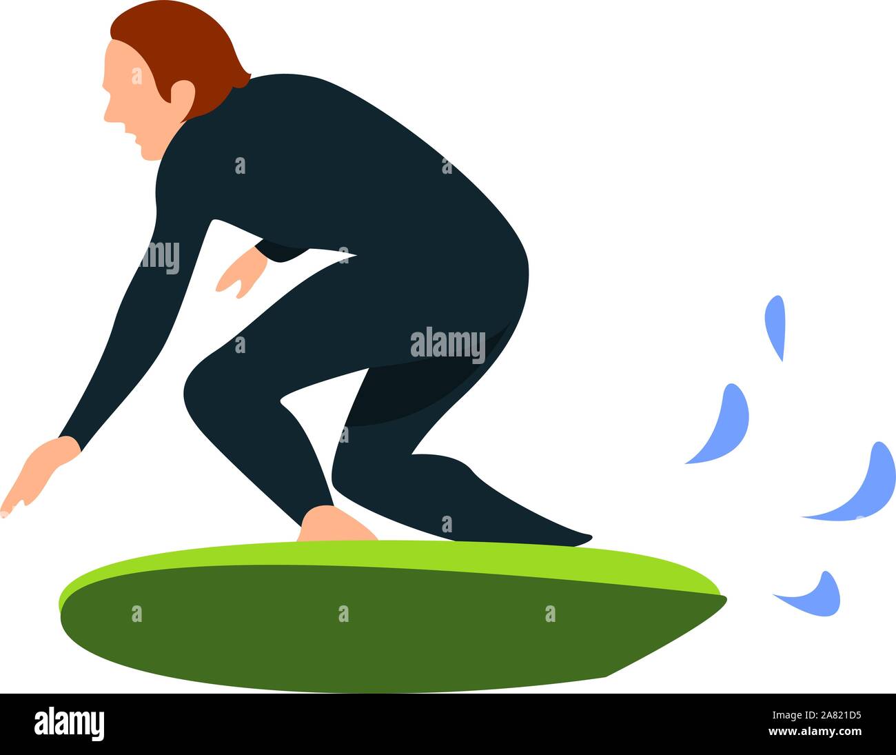 Surfer, illustration, vector on white background Stock Vector Image ...