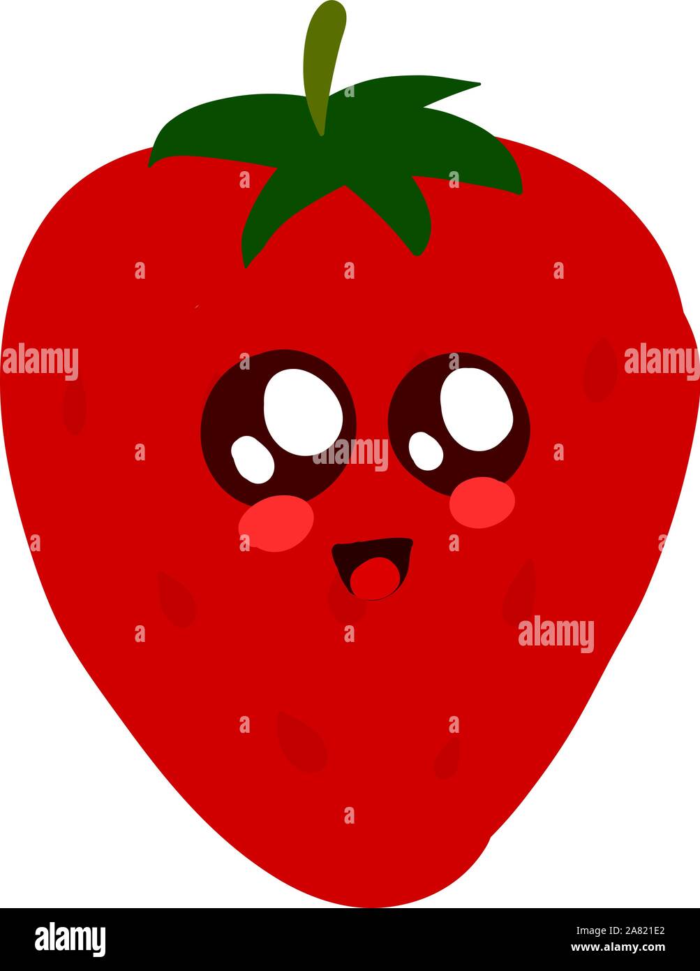 Cute strawberry, illustration, vector on white background Stock Vector ...