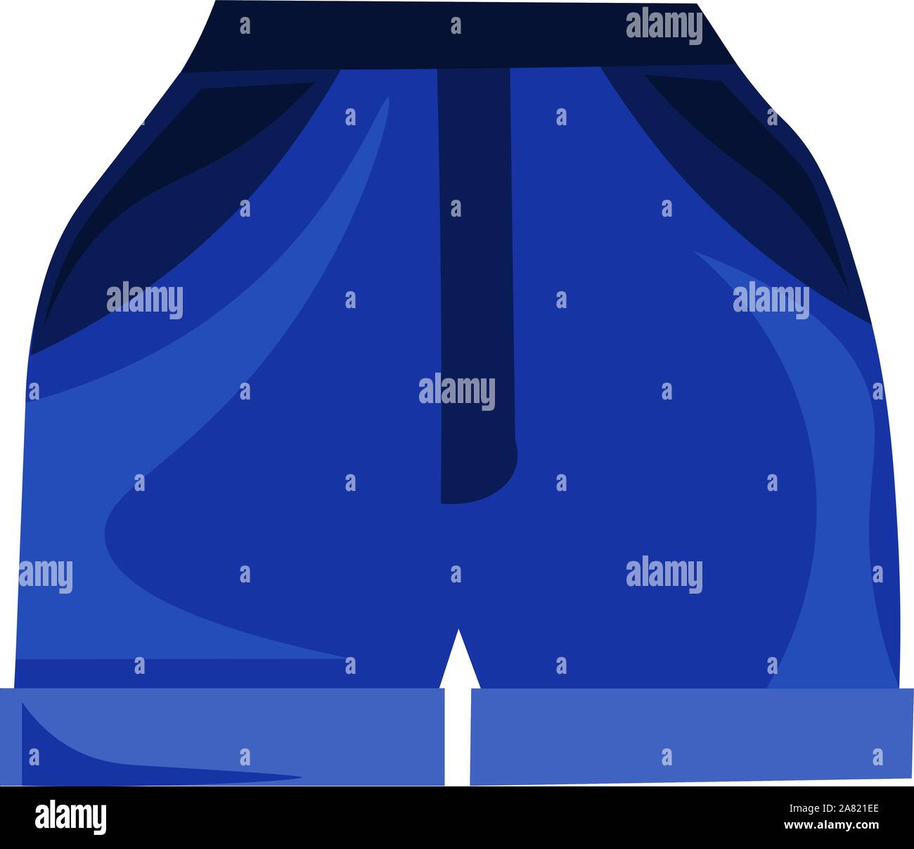 Blue shorts, illustration, vector on white background Stock Vector ...