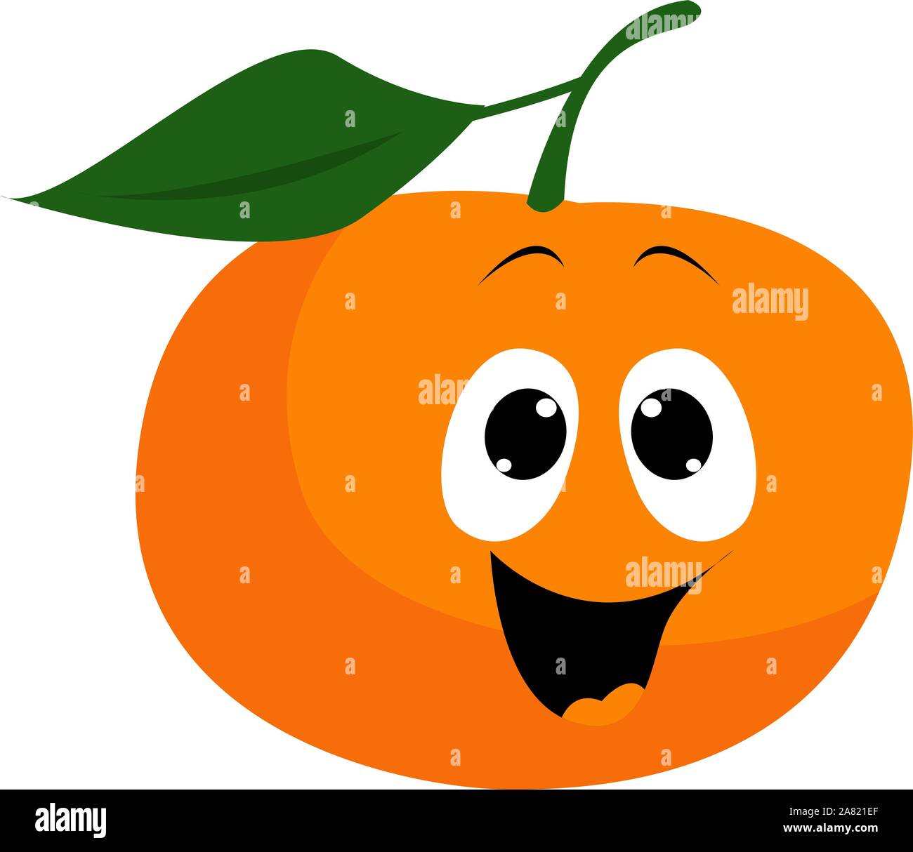 Smiling orange, illustration, vector on white background Stock Vector ...