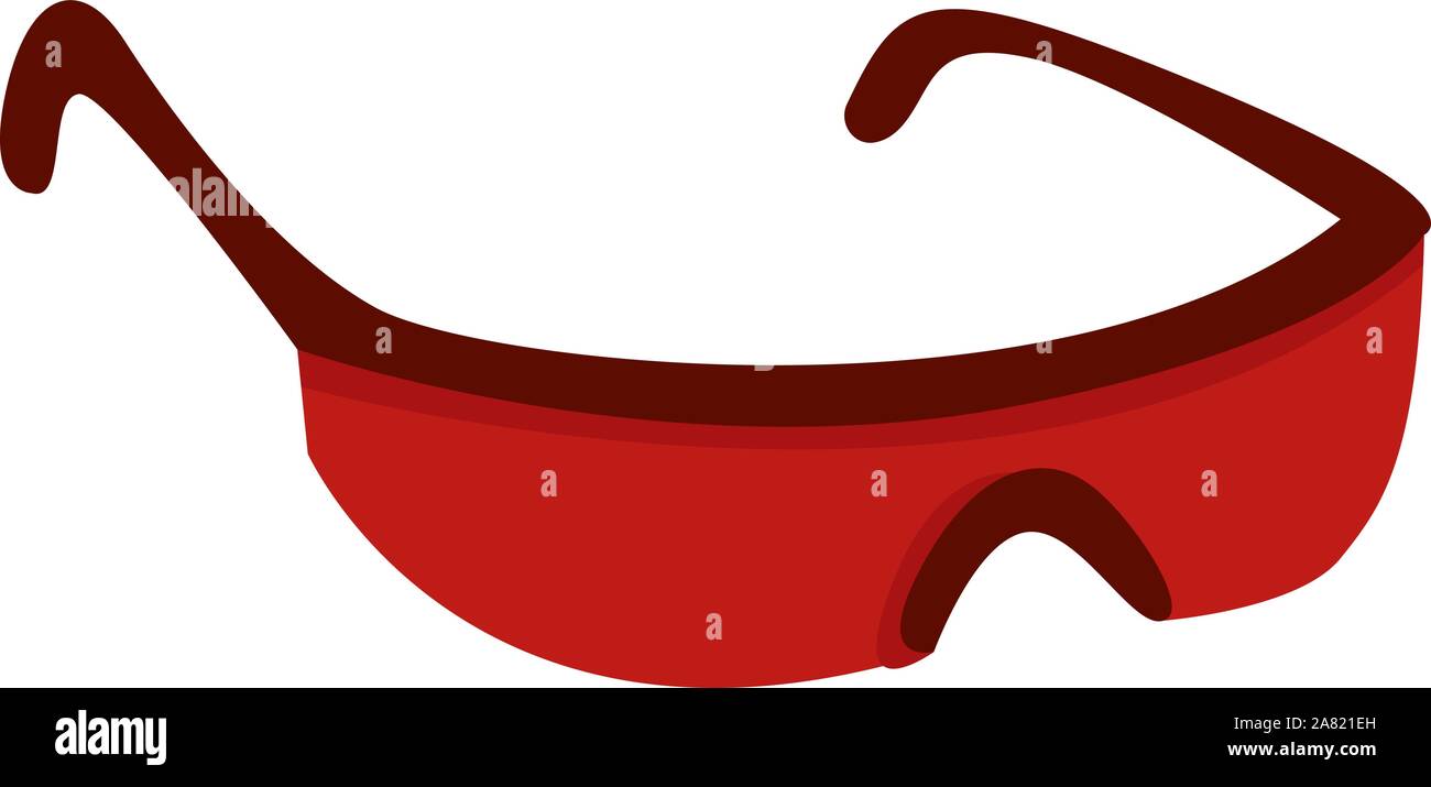 Red sunglasses, illustration, vector on white background Stock Vector ...