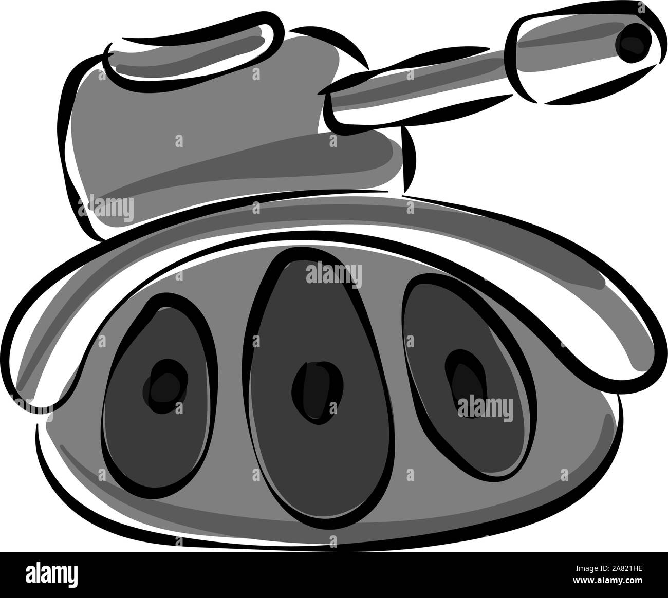 Gray tank, illustration, vector on white background Stock Vector Image ...