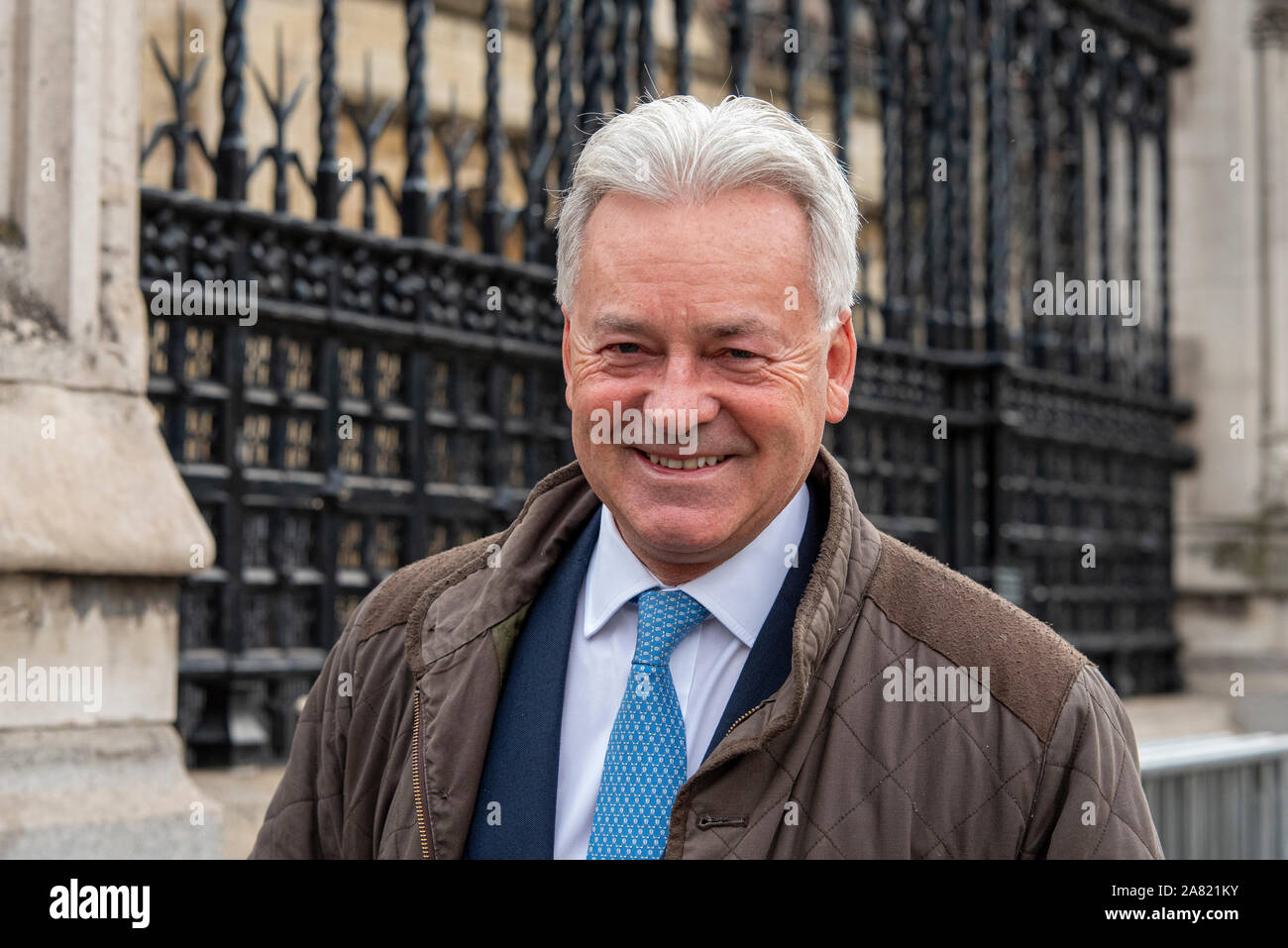 Alan Duncan MP arriving at the House of Commons for his last day, and ...